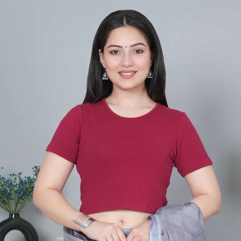 Rib Round Neck Blouse