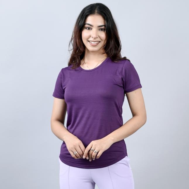 Purple sports t shirt for women, Active & gym shirt for women.