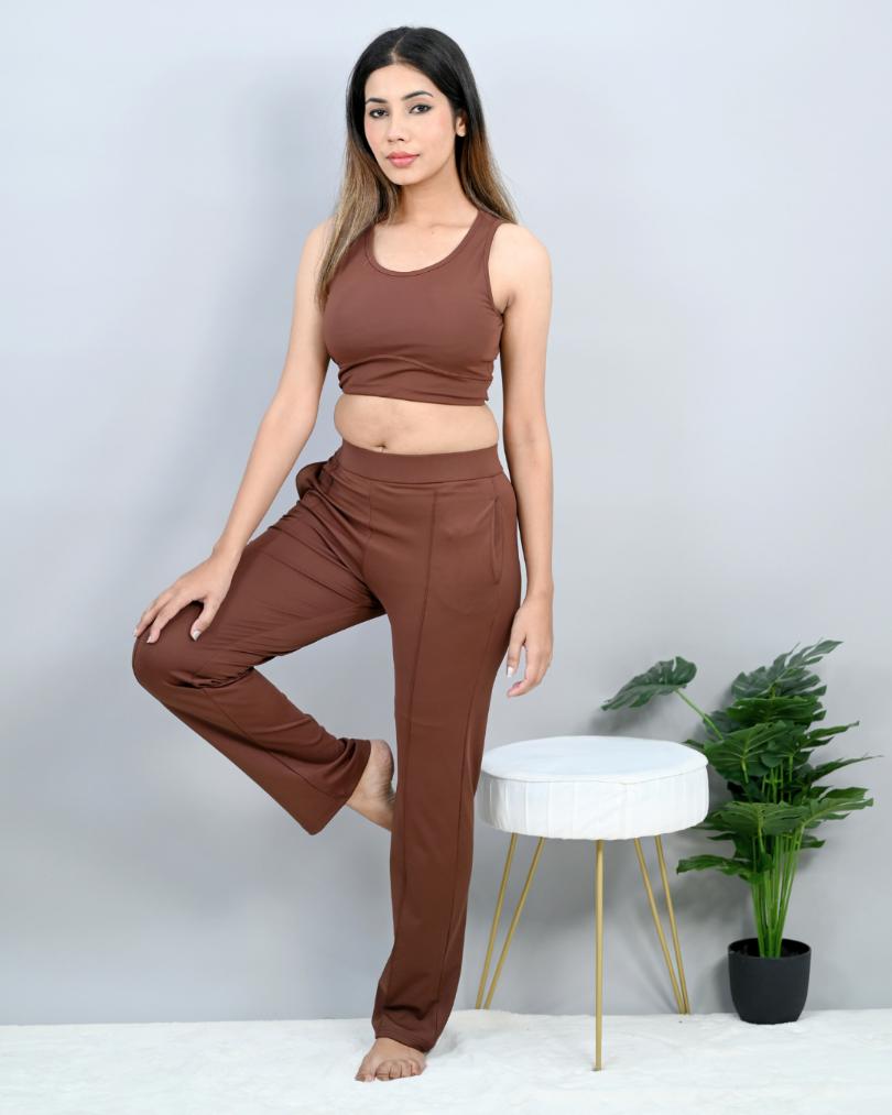 Dark brown color pants and trousers